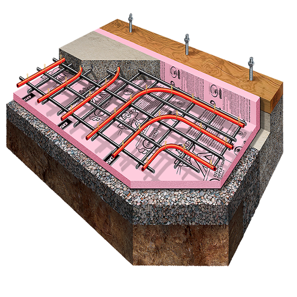 Below Grade Under Slab with Radiant Heating FOAMULAR XPS Insulation Owens Corning Insulation